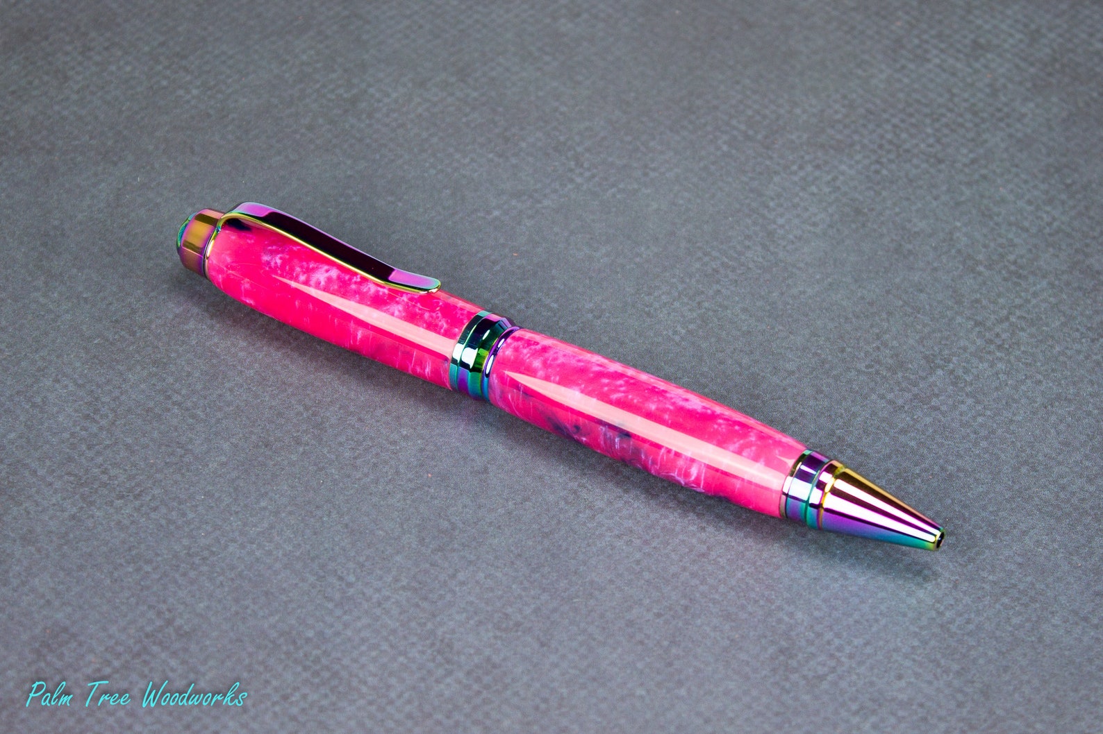 Bright Purple Pink Ballpoint Pen With Prism Colored Titanium - Etsy