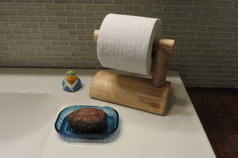 Toilet Paper Holder Clear Finish Countertop Horizontal | Etsy