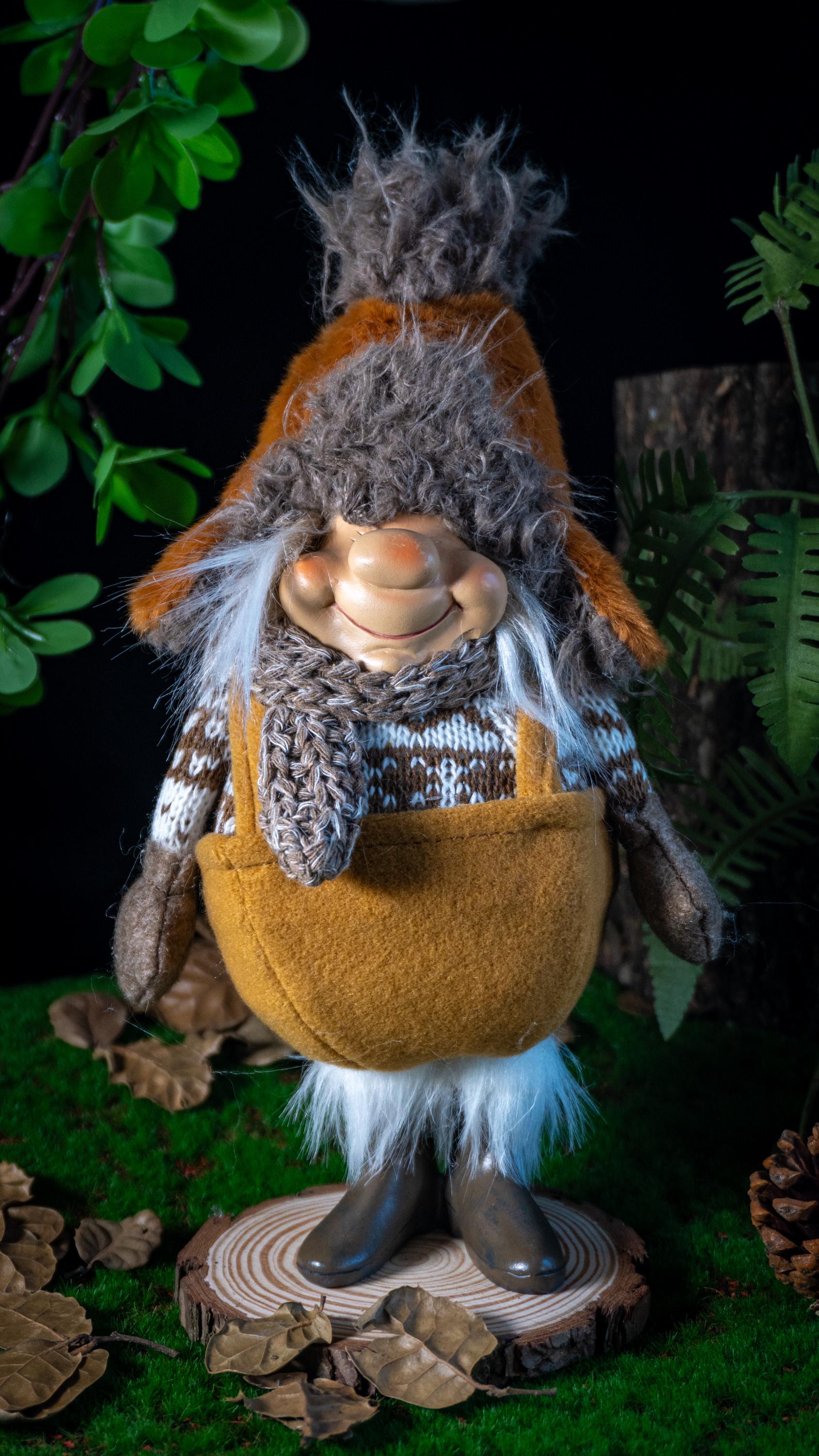 Handmade Rustic Forest Gnome With Knit Scarf & Wooden Shoes - Etsy