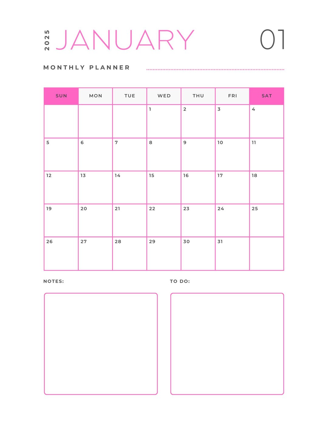 2025 Simple Digital Planner | Minimalist Planner | Daily Planner ...