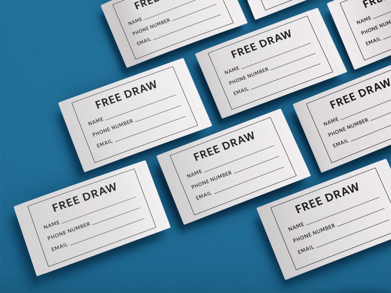 Free Draw Ballot Template — Printable — Business Card Size (digital ...