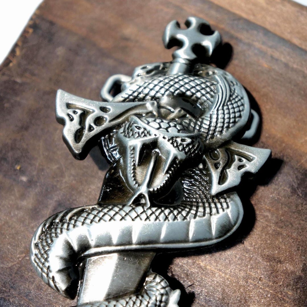 Snake Sword Belt Buckle – Gothic Viking Belt Accessory for Men, Heavy ...