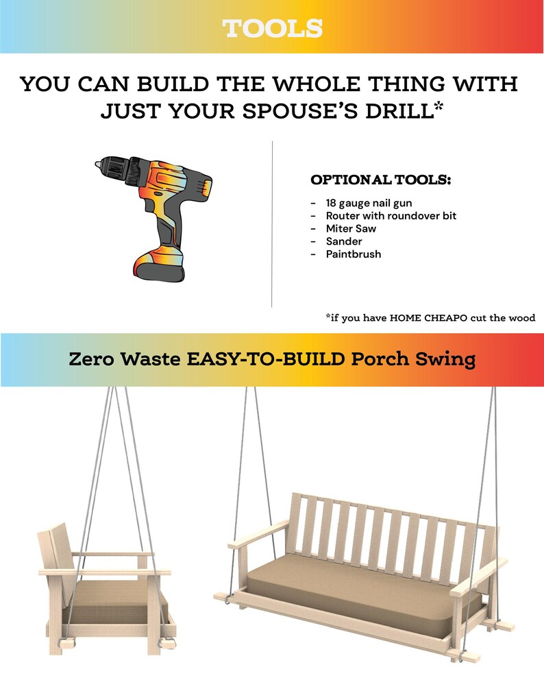 ZERO WASTE DIY Porch Swing Plans – Build Your Eco-friendly Swing With ...