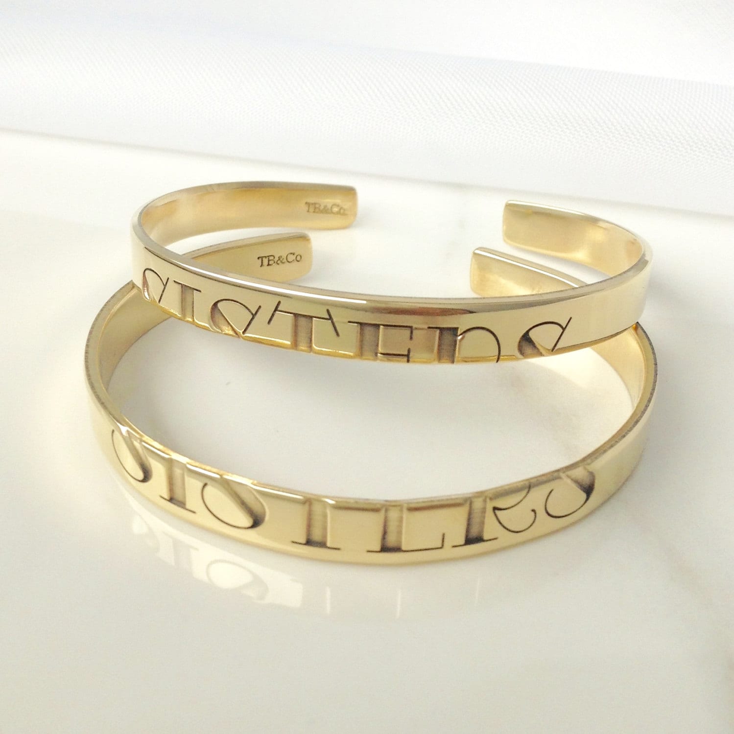 Sisters Split Bracelets . Personalized Sisters Jewelry Cuff . - Etsy