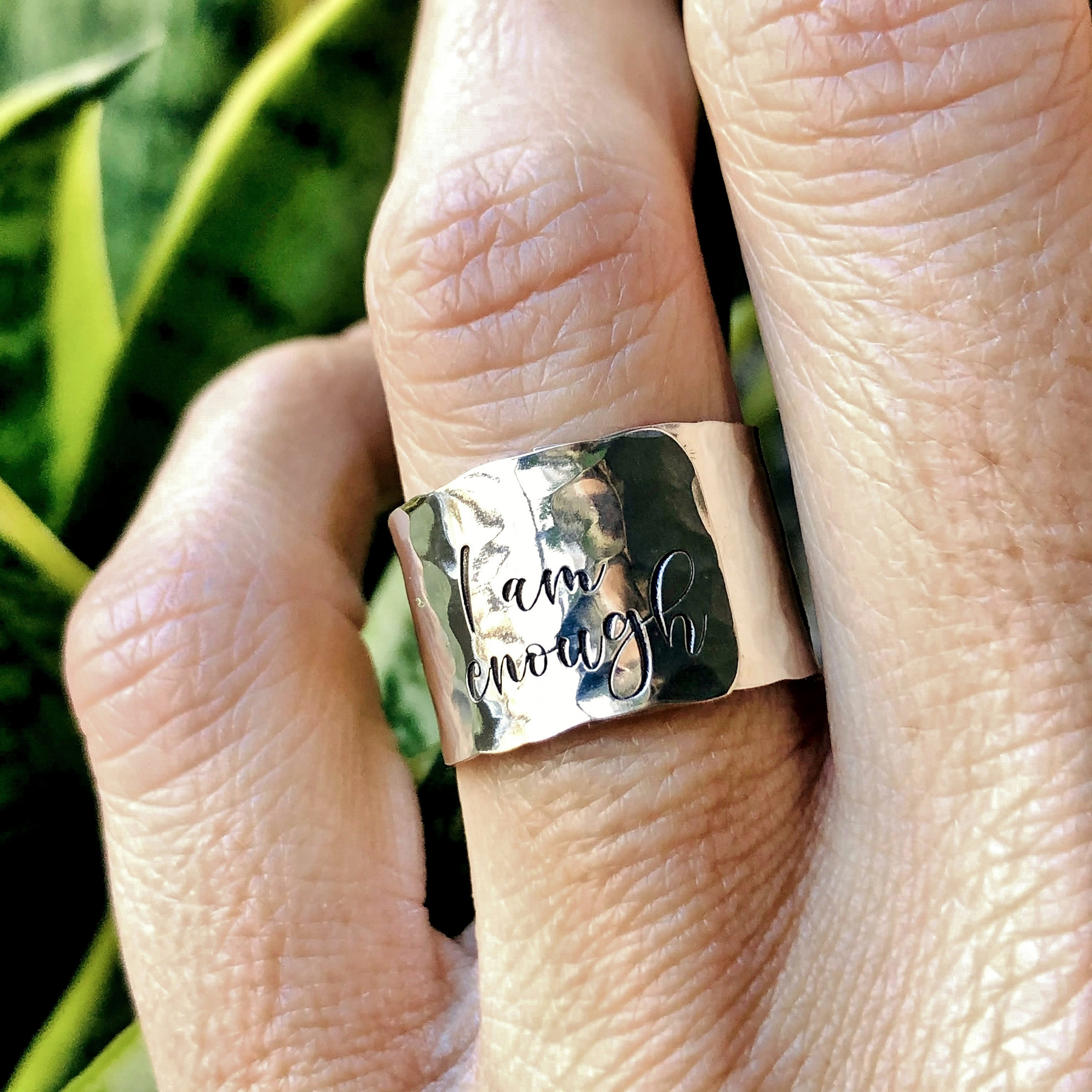 I Am Enough Ring . 1/2 Sterling Silver Adjustable I am | Etsy