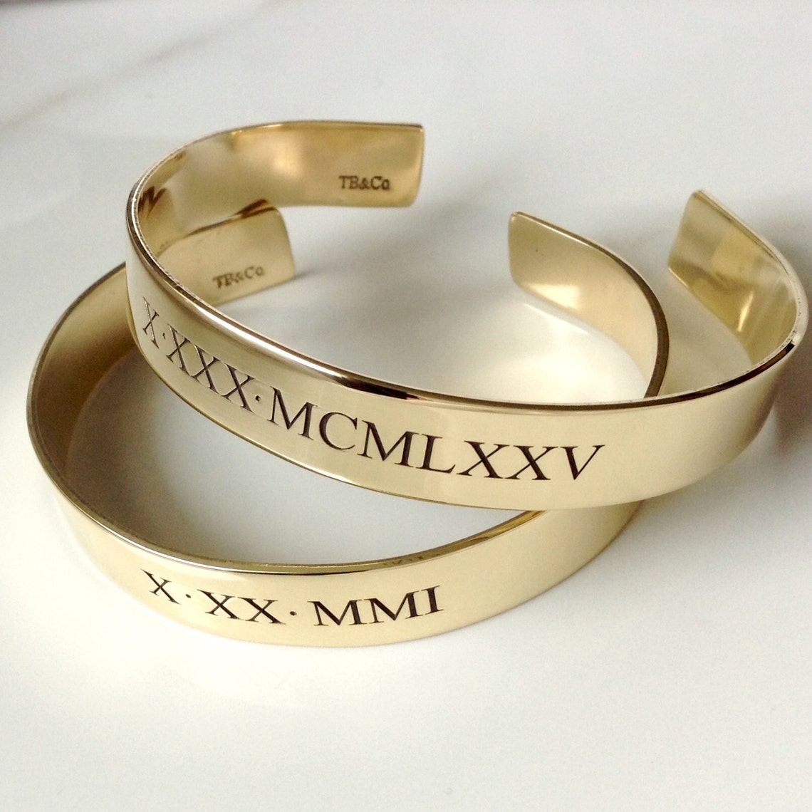 Engraved Roman Numeral Cuff . Personalized Anniversary Gift | Etsy