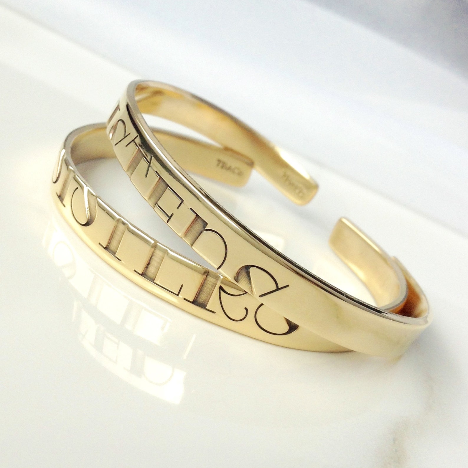 Sisters Split Bracelets . Personalized Sisters Jewelry Cuff . - Etsy