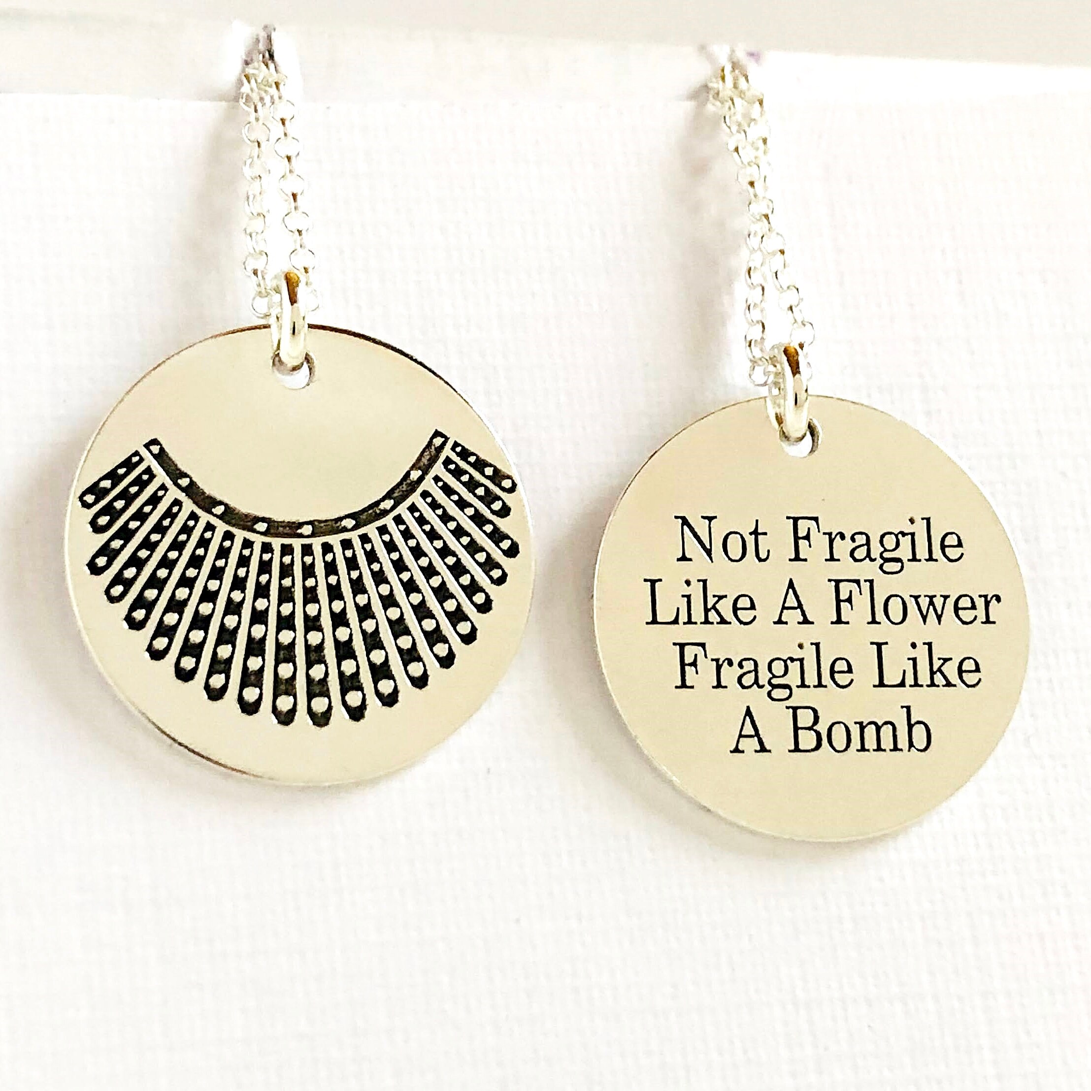 RBG Collar Necklace . Sterling Silver Ruth Bader Ginsburg | Etsy