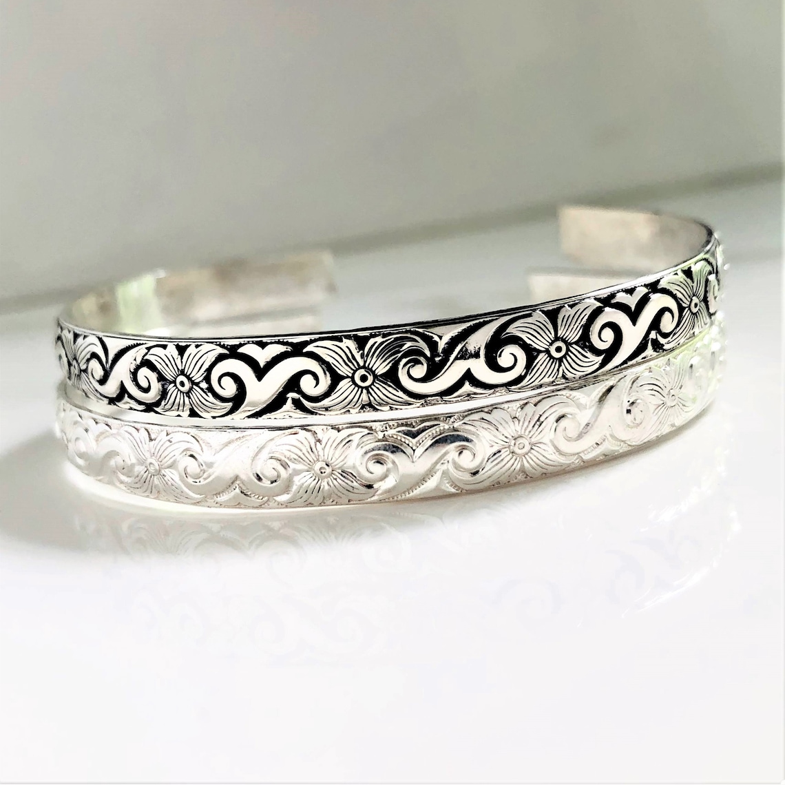 Secret Hidden Message Solid Sterling Silver Bracelet . Floral - Etsy