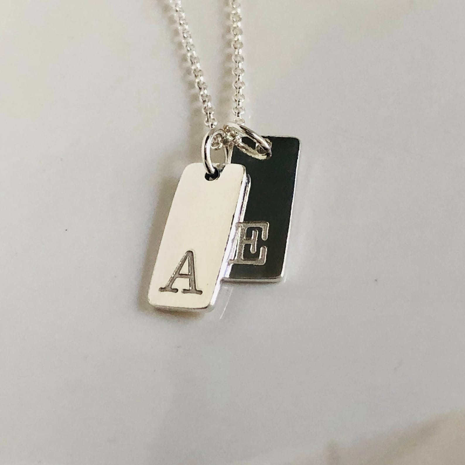 CHARM ONLY . Tiny Name Tag Charm. Solid Sterling Silver Name - Etsy