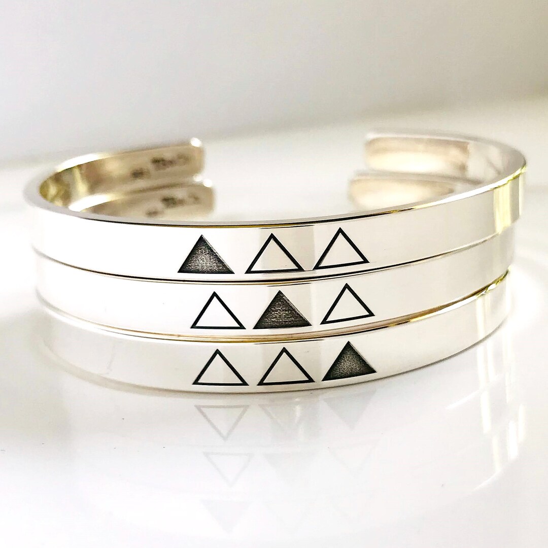 Best Friend Bracelet Set . Personalized Triangle / Mountain Jewelry ...