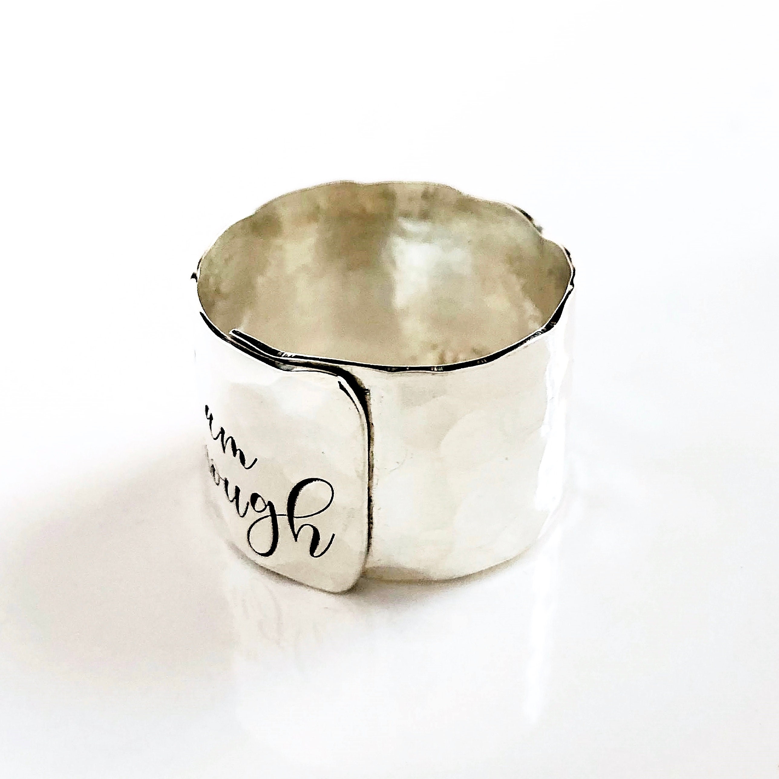 I Am Enough Ring . 1/2 Sterling Silver Adjustable I am | Etsy