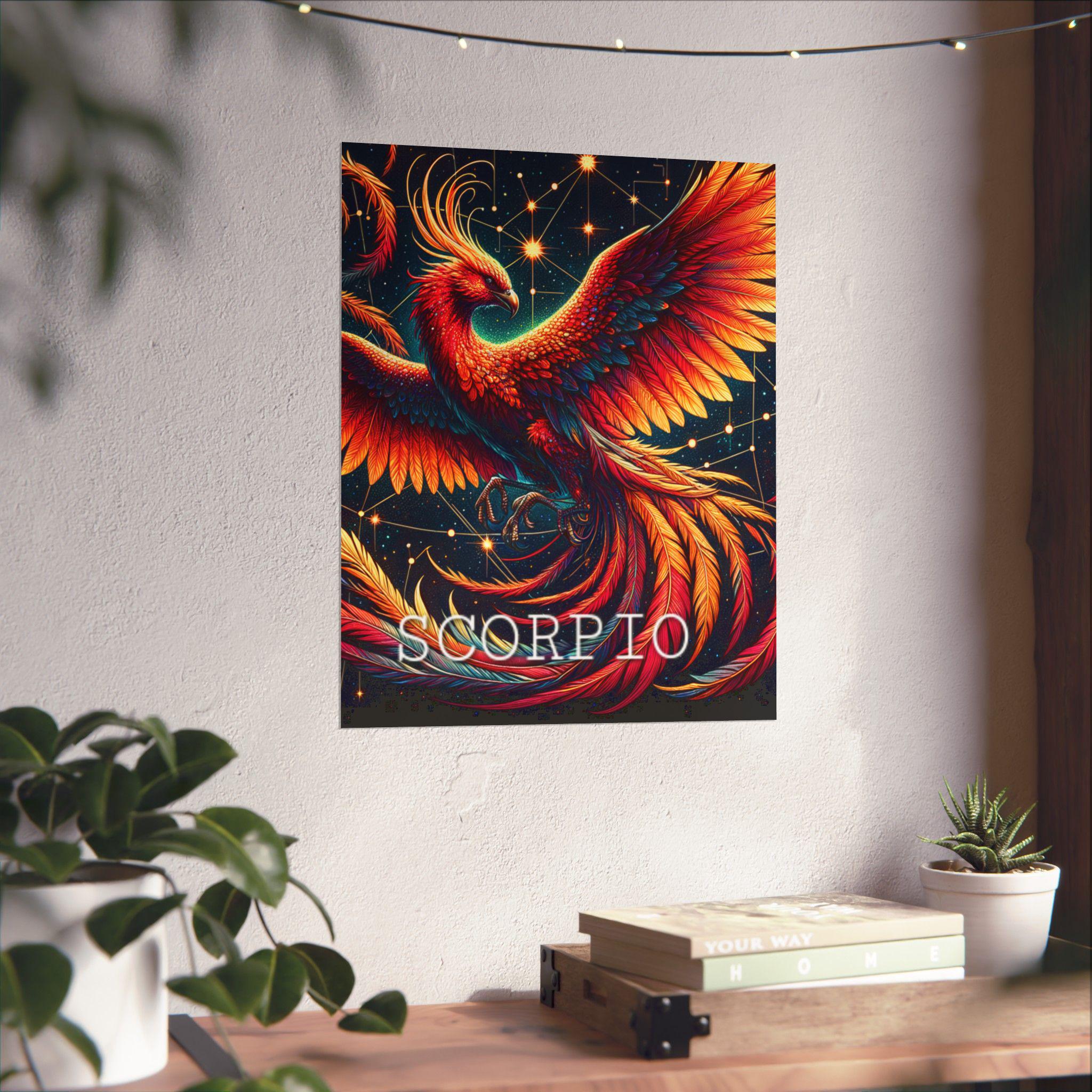 Scorpio Phoenix Poster: Colorful Zodiac Astrology Wall Art - Etsy