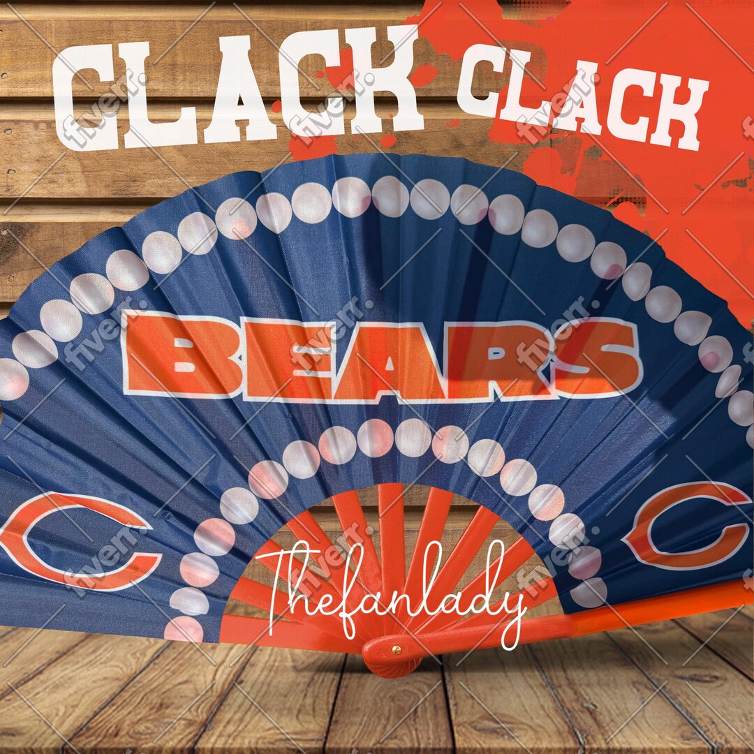 Chicago Bears Handheld Clack Fan – Custom Pearl Trim Folding NFL Fan ...