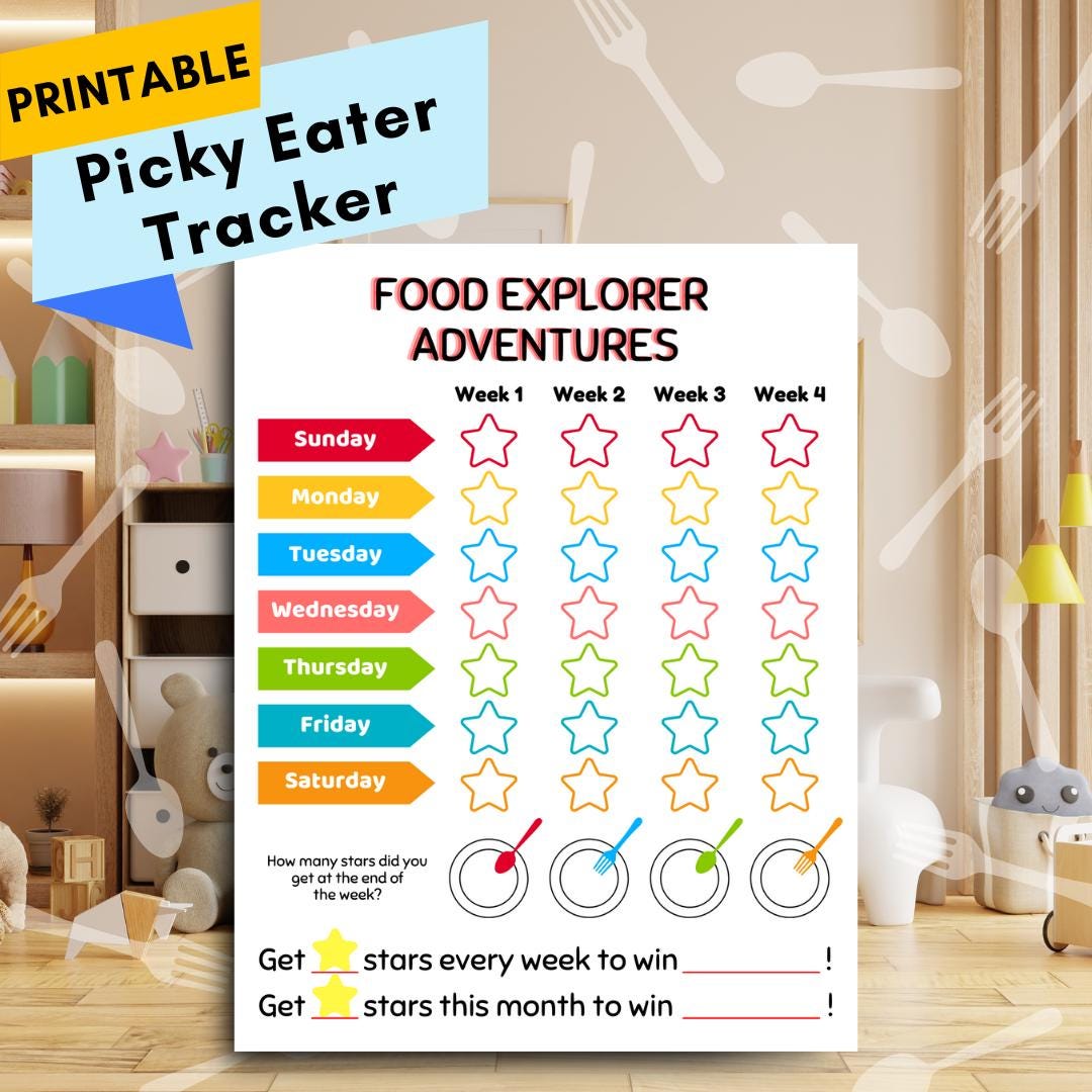 Printable Picky Eater Tracker - Food Explorer Adventures | Eat New ...