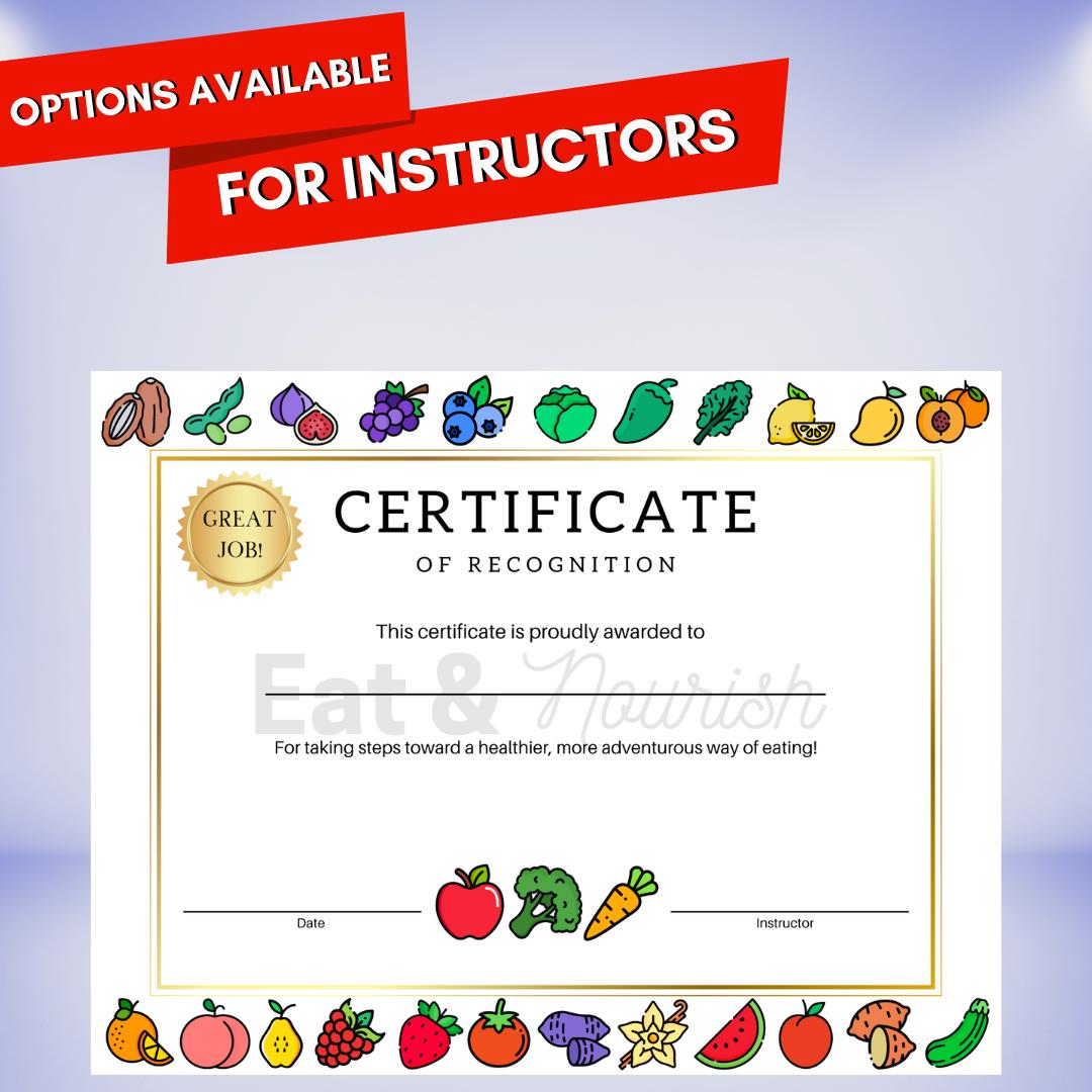 Picky Eater Award Certificates: Kids Colorful Reward (printable PDF ...