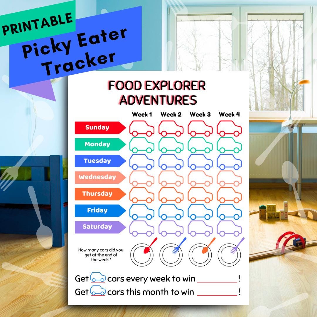 Cars Picky Eater Tracker: Food Explorer Adventures - Fun Mealtime ...