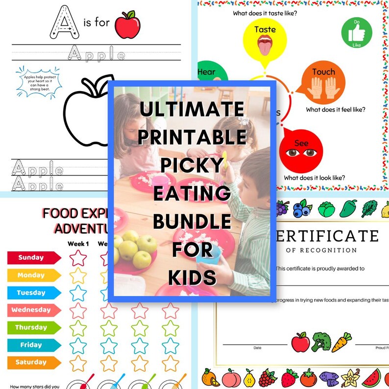 Printable Picky Eating Bundle - Kids Nutrition Learning | Alphabet ...