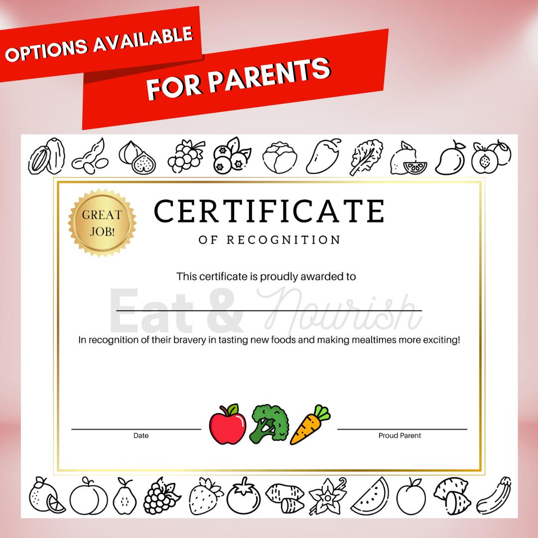 Printable Picky Eater Award Certificates - Kids Color-your-own Reward ...