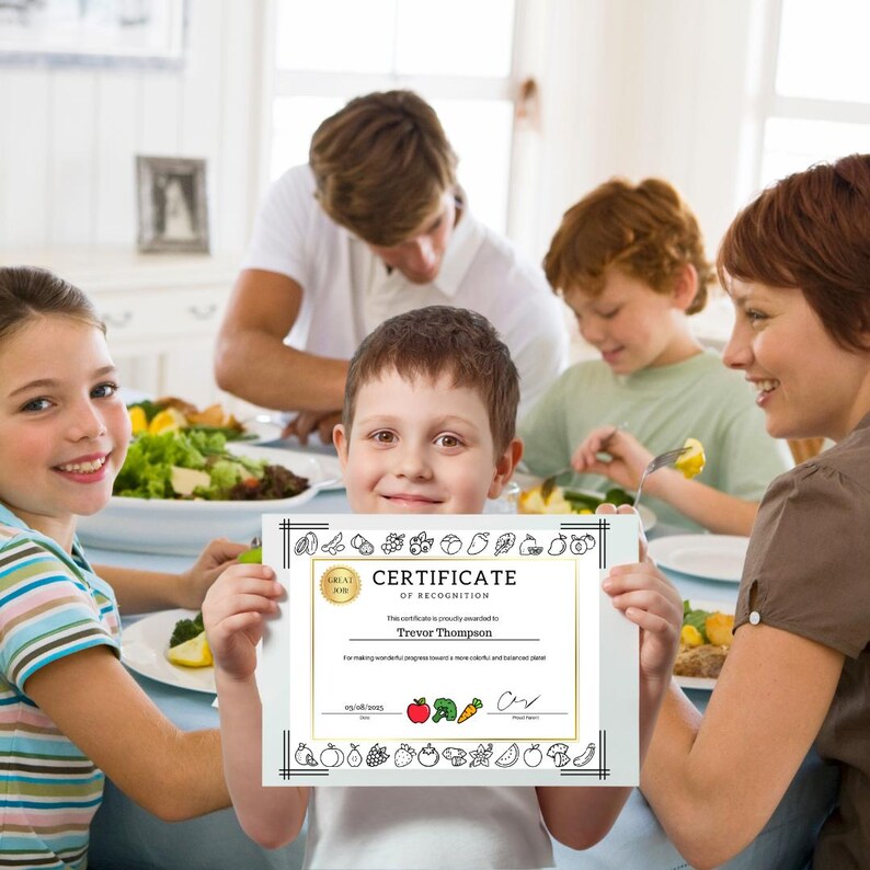 Picky Eater Award Certificates: Kids Color-your-own Reward (printable ...