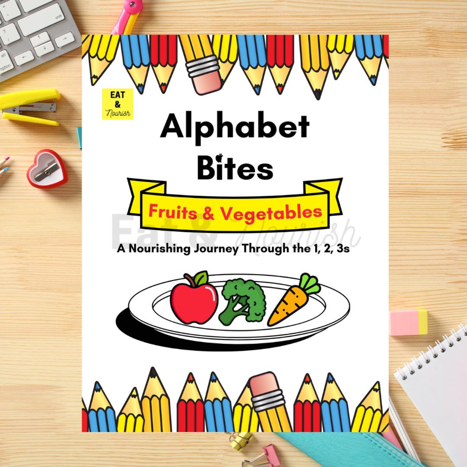 Fruit & Vegetable Counting Activity Pages for Kids: Fun Learning and ...