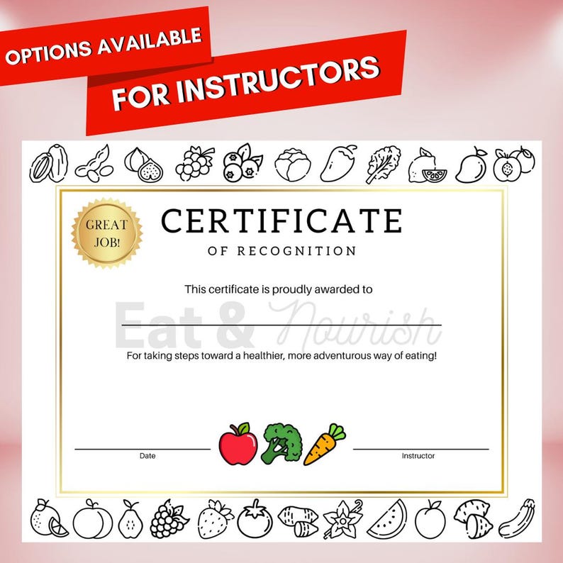 Printable Picky Eater Award Certificates - Kids Color-your-own Reward ...