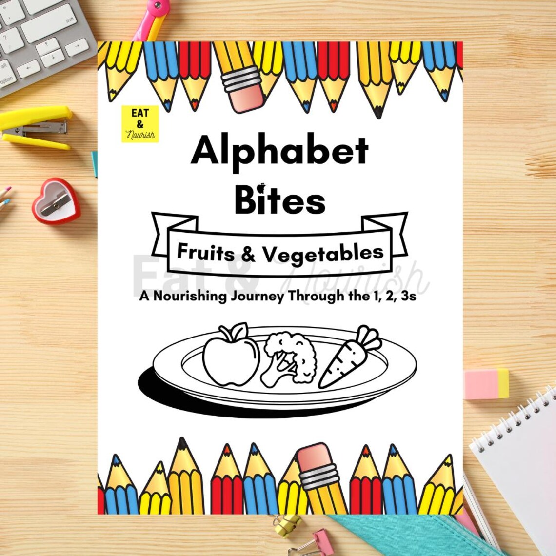 Fruit & Vegetable Counting Activity Pages for Kids: Fun Learning and ...