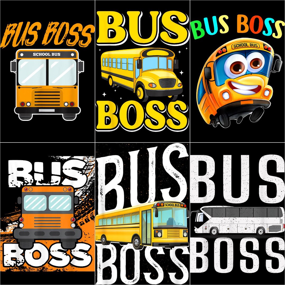 Bus Boss Funny School Bus Driver PNG Bundle – Fun and Playful Designs ...