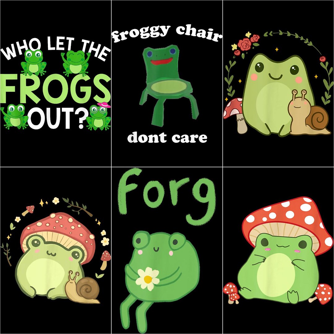 Self Care Frog PNG Bundle – Cute and Quirky Designs Featuring Frogs and ...