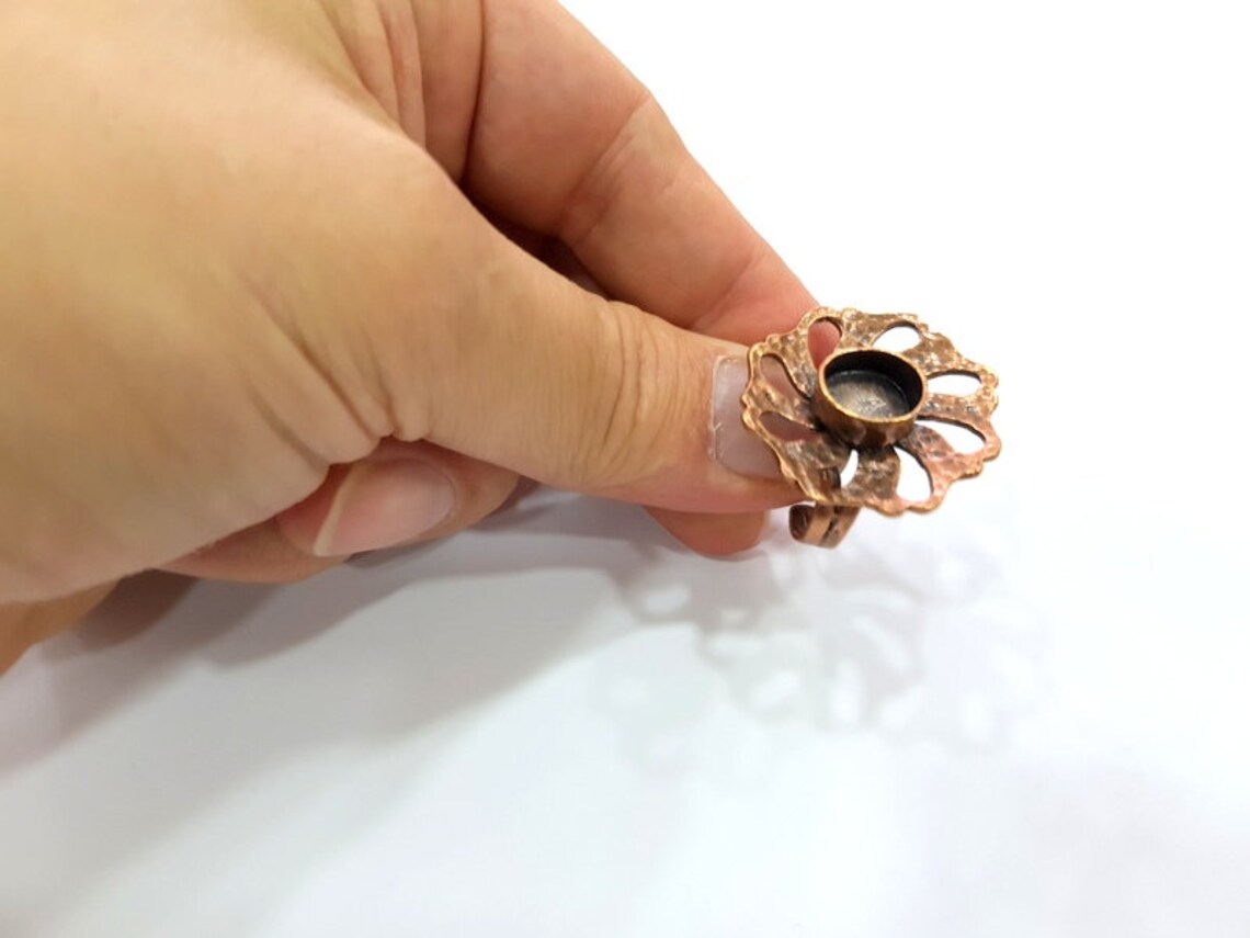 Copper Ring Settings Inlay Ring Blank Mosaic Ring Bezel Base - Etsy