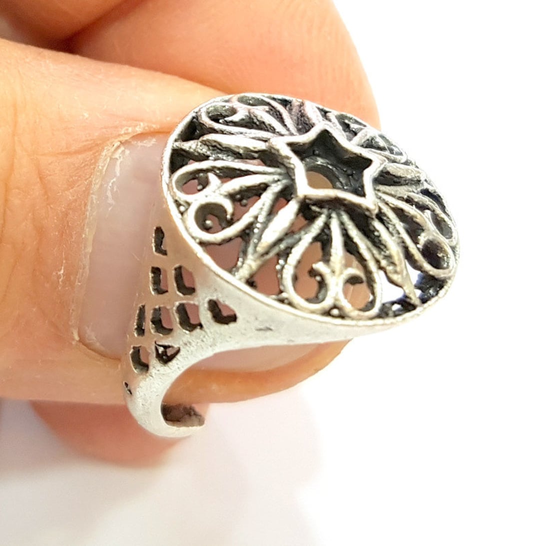 Silver Ring Blank Ring Settings Ring Bezel Base Cabochon Mountings ...