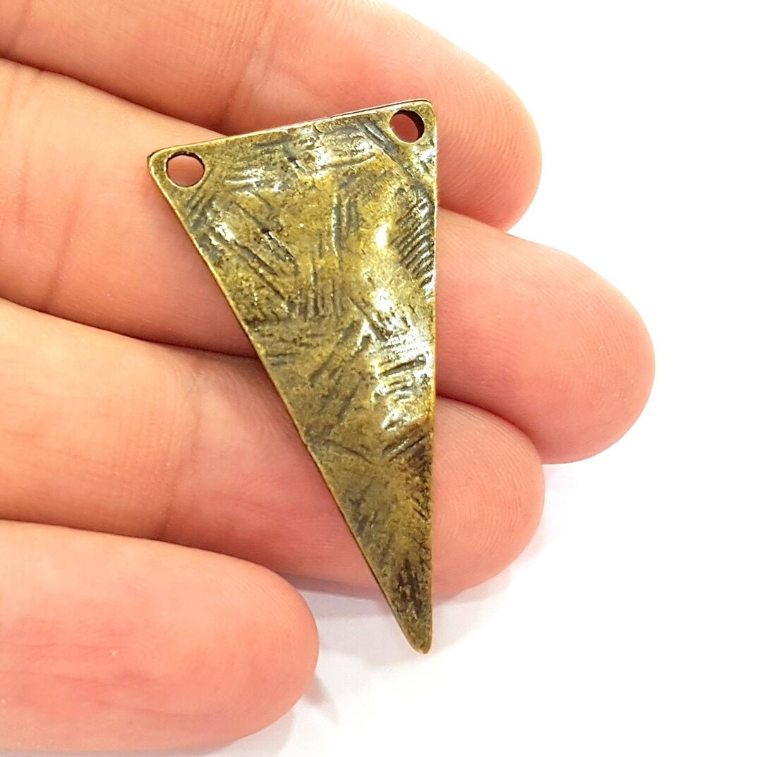 4 Triangle Pendant Antique Bronze Pendant 42x23mm G8444 - Etsy