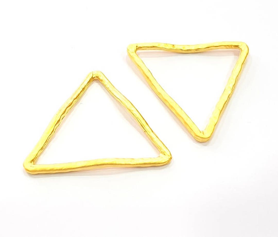 2 Gold Triangle Connector Gold Plated Charms (37x35mm) G10807 - Etsy