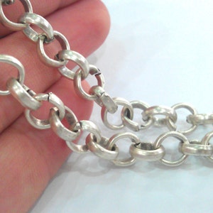 Silver Rolo Chain Antique Silver Plated Large Chain (10 Mm) G9559 - Etsy