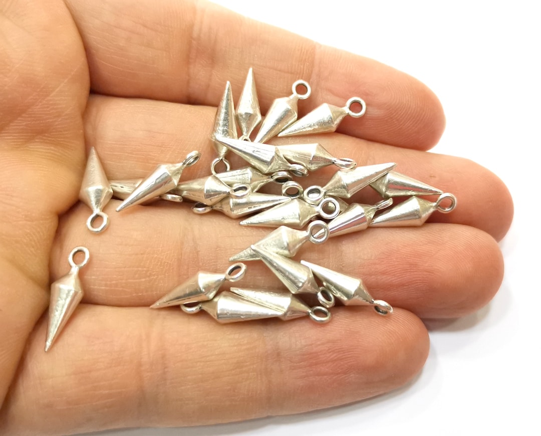 Silver Charms Antique Silver Plated Charms (17x5mm) G21531 - Etsy