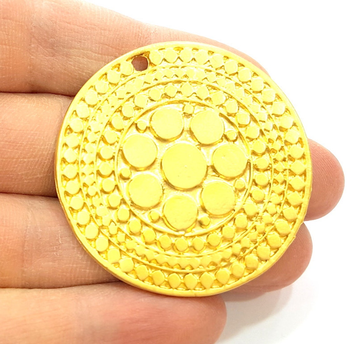 Gold Pendant Gold Plated Pendants Medallion Pendant 48mm - Etsy