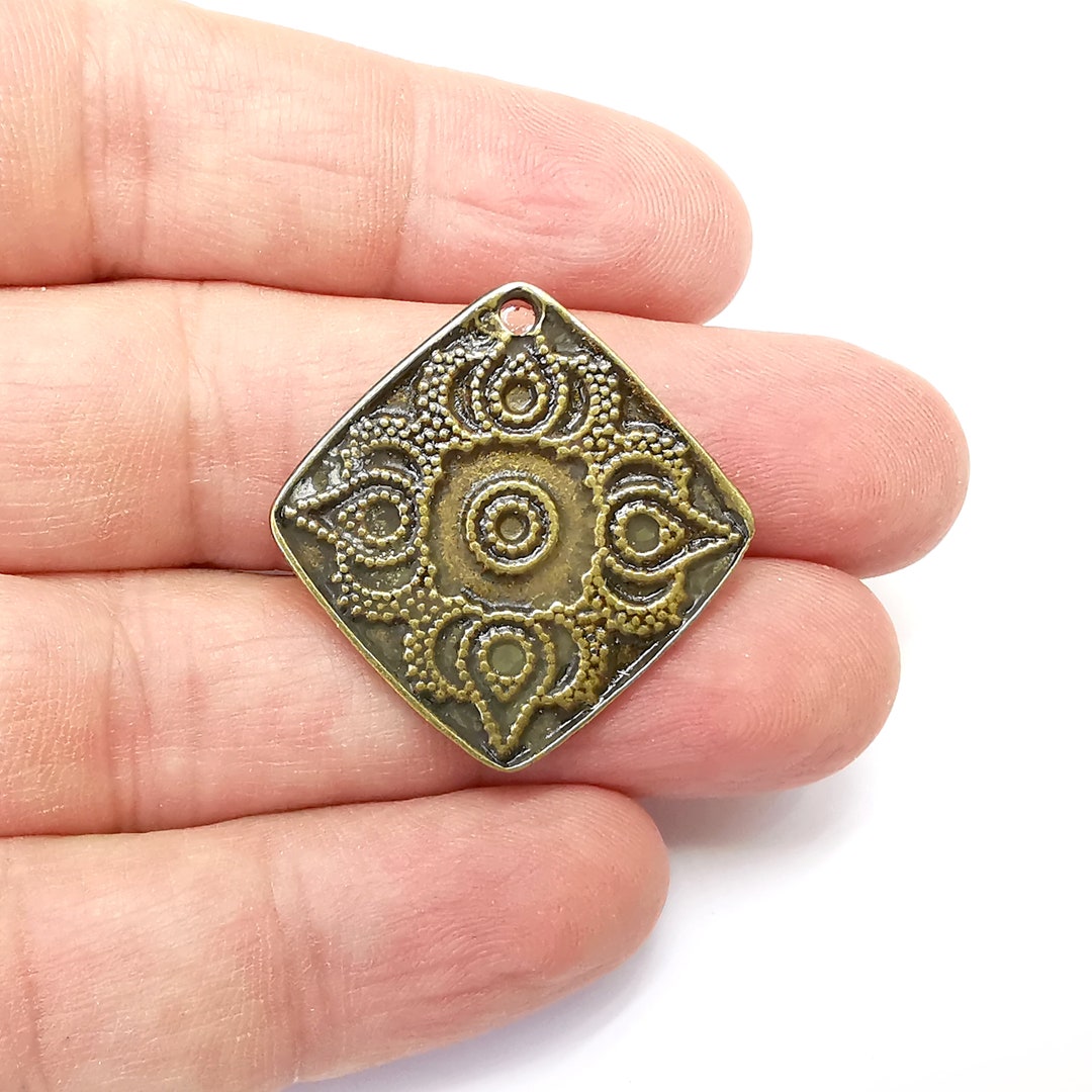 Bronze Charms, Square Charms, Drops Ethnic, Earring Charms, Bronze ...