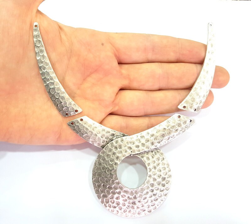 Silver Necklace Set Antique Silver Plated Collar Necklace | Etsy