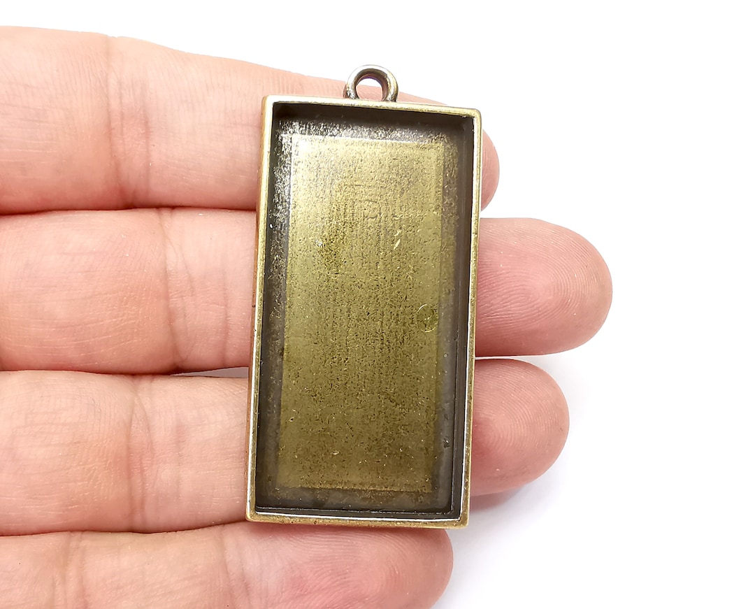 Rectangle Pendant Blanks, Resin Bezel Bases, Mosaic Mountings, Polymer ...