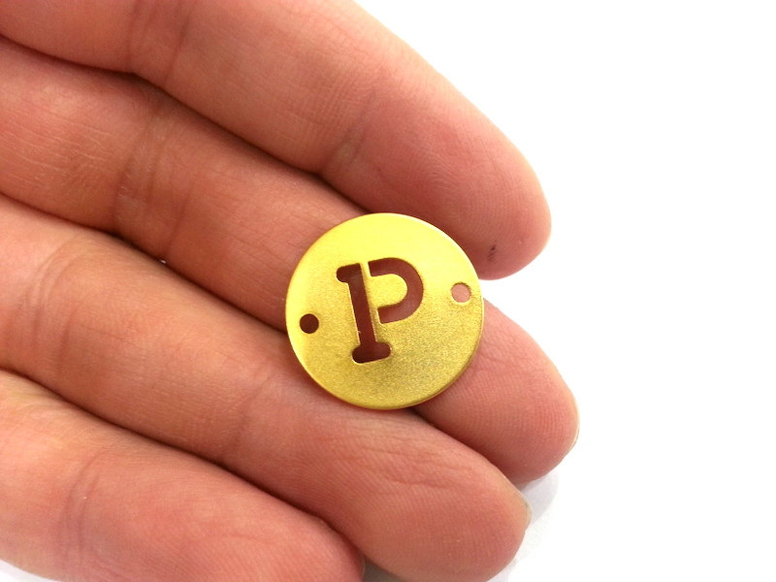 Initials Letter P Charm Gold Plated Brass G2315 - Etsy