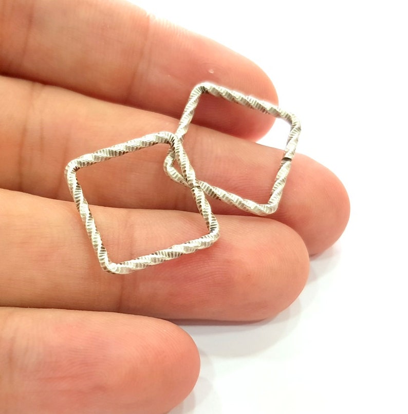 10 Square Jumpring Findings Connector Antique Silver Findings - Etsy