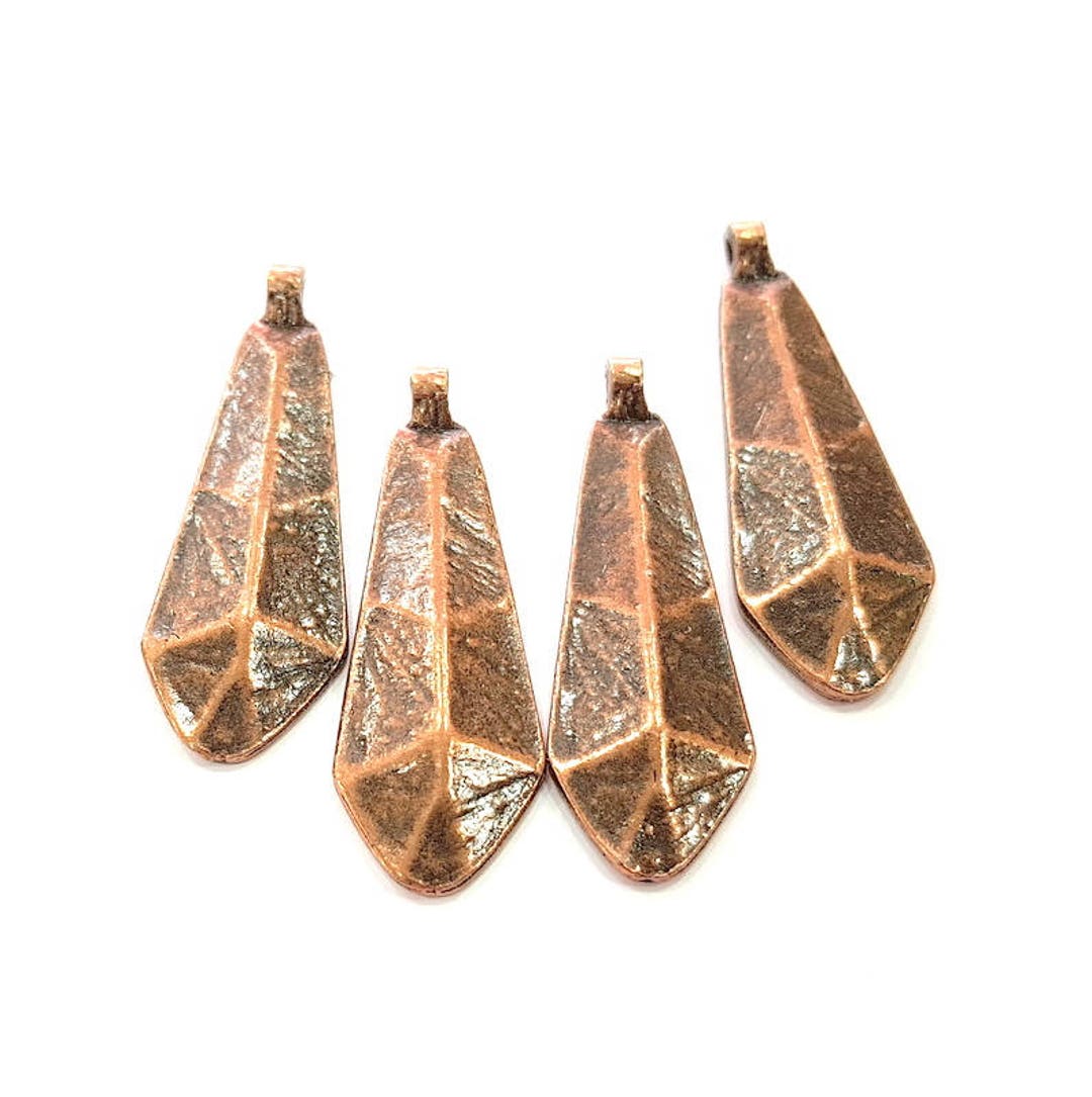 4 Antique Copper Charm Antique Copper Plated Charm (38x13mm) G8751 - Etsy