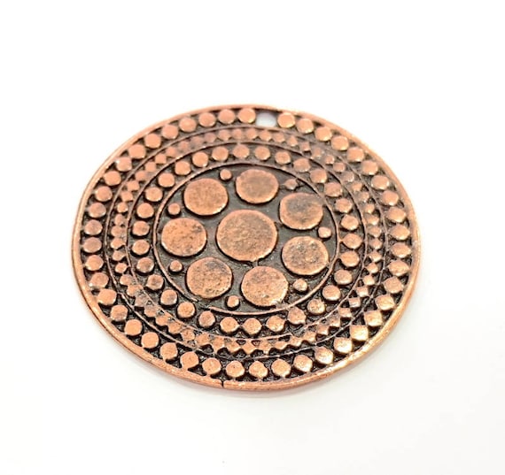 Antique Copper Medallion Pendant Antique Copper Plated Pendant | Etsy