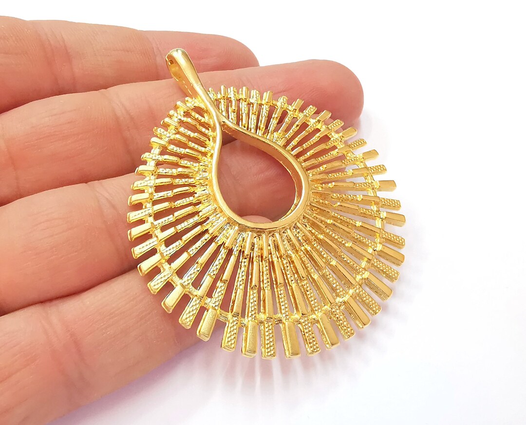 Gold Pendant Gold Plated Pendant (66x54mm) G20035 - Etsy