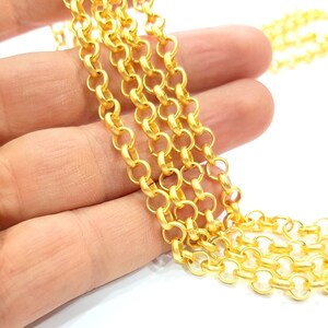 Gold Rolo Chain Gold Plated Rolo Chain 1 Meter 3.3 Feet 5 Mm G9592 - Etsy