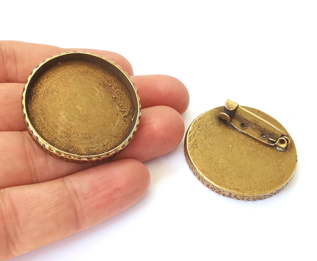 Hammered Brooch Holders Pin Brooch Blanks Brooch Bezel Antique Bronze ...