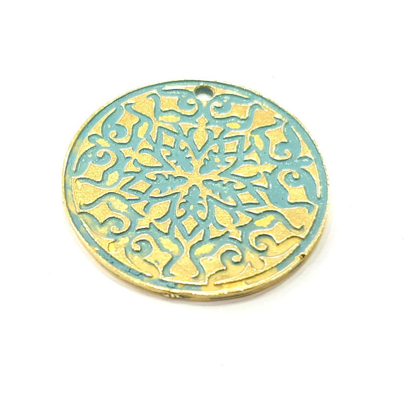2 Blue Patina Charms Verdigris Charms Antique Blue Charms - Etsy