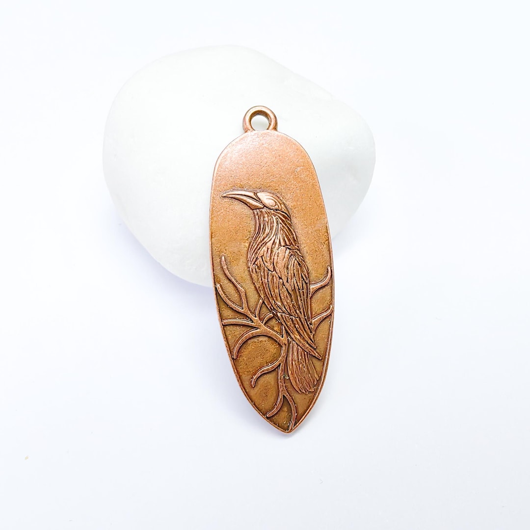 Raven Charm Pendant, Gothic Boho Charm, Nature Earring Charm, Mystical ...