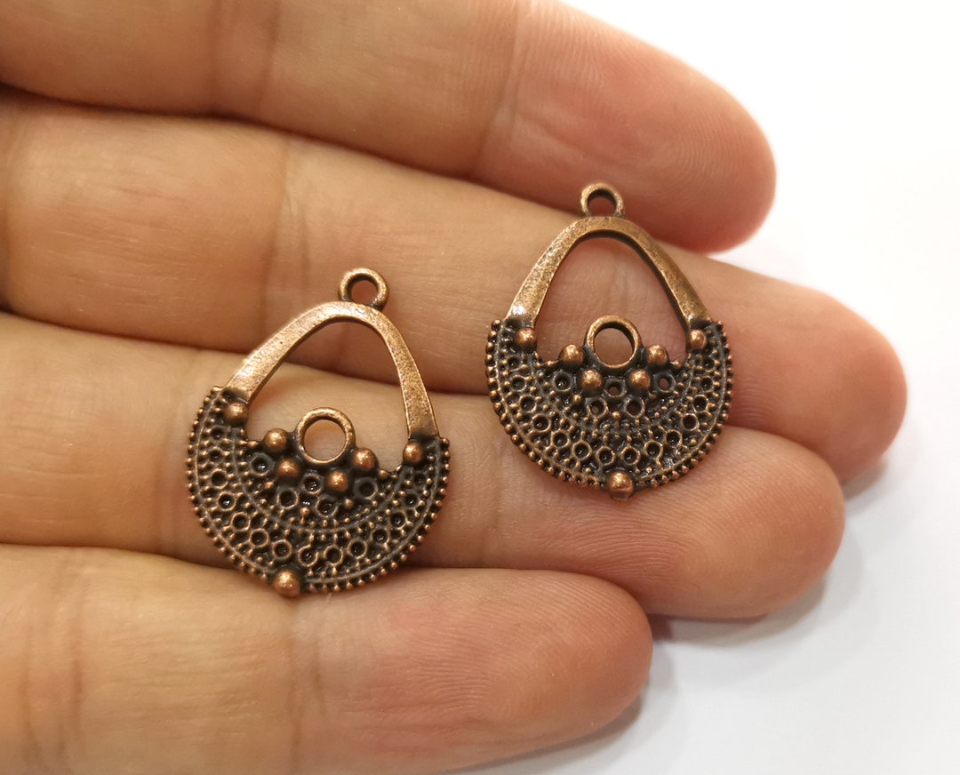 5 Copper Charms Antique Copper Plated Charms (27x20mm) G21084 - Etsy