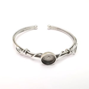 Wire Wrapped Bracelet Bezel, Wrap Cuff Resin Blank, Wristband Base, Cabochon Mountings ...